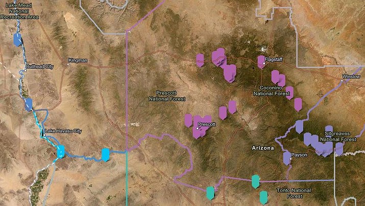 Arizona Fishing Map