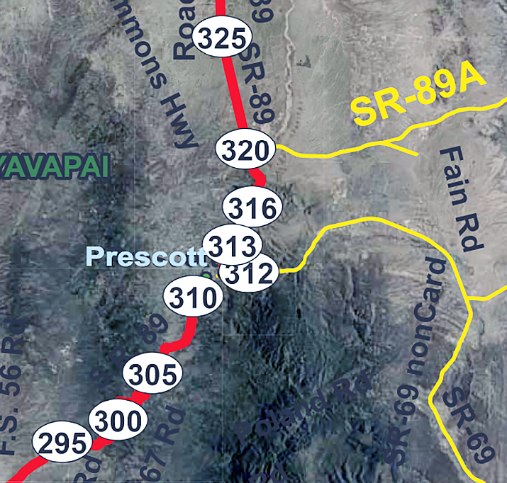 Daytime lane closures on Highway 89 south of Prescott set for April 13 ...