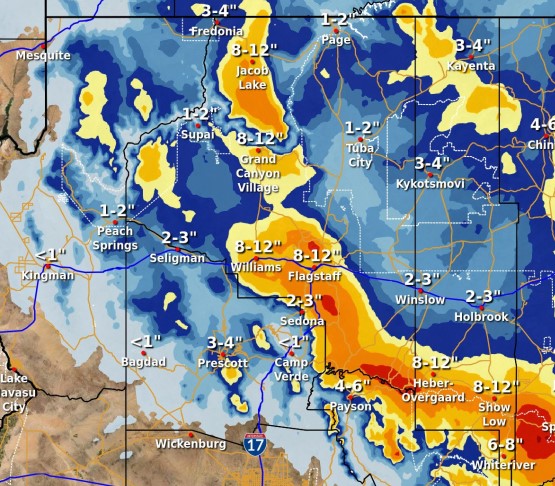 Two snow storms expected to hit Williams this week | Williams-Grand ...